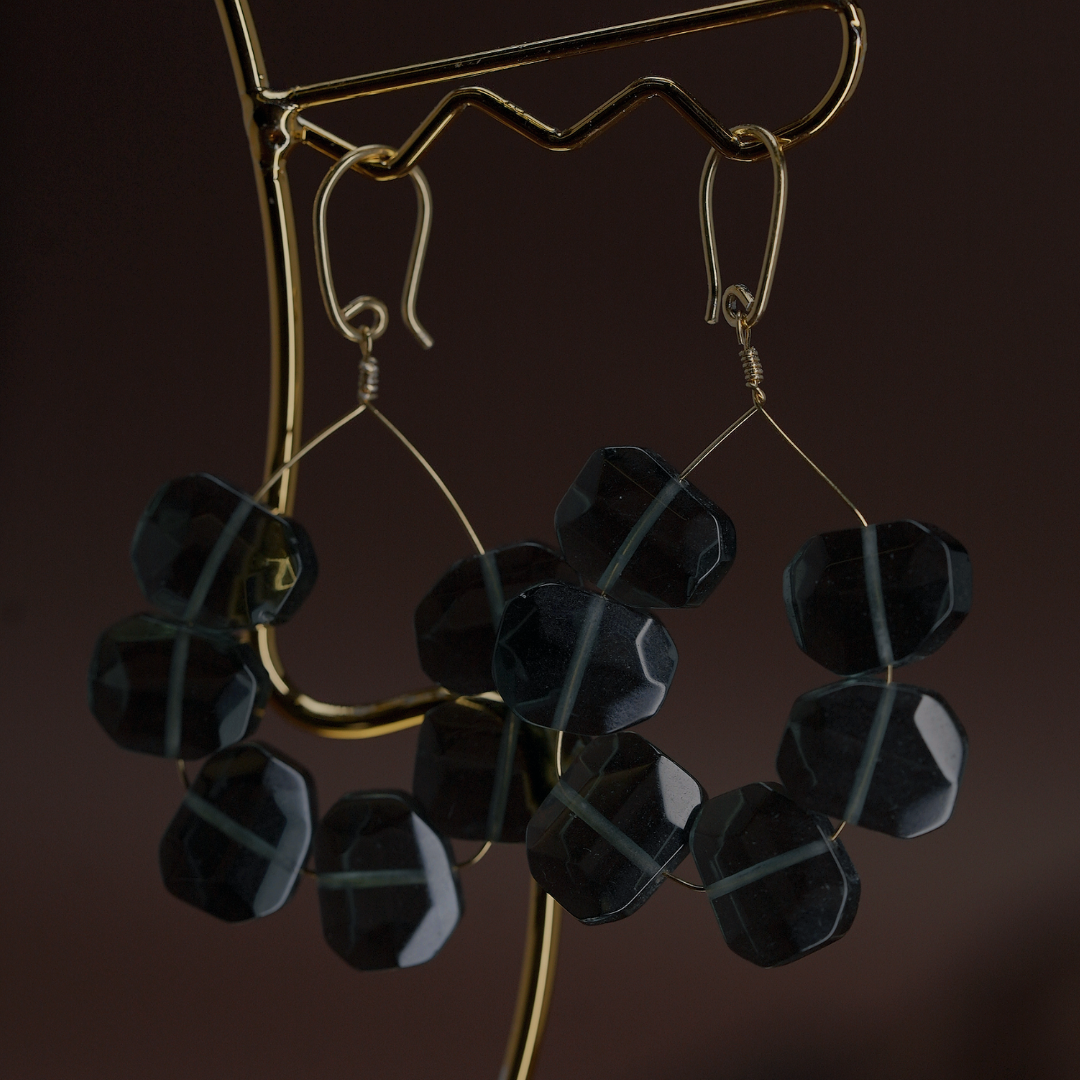 Golden Noir Cascade Earrings – ASMAA SAMIR